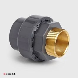 U-PVC Plain x Male Brass Nut Composite Union | epco
